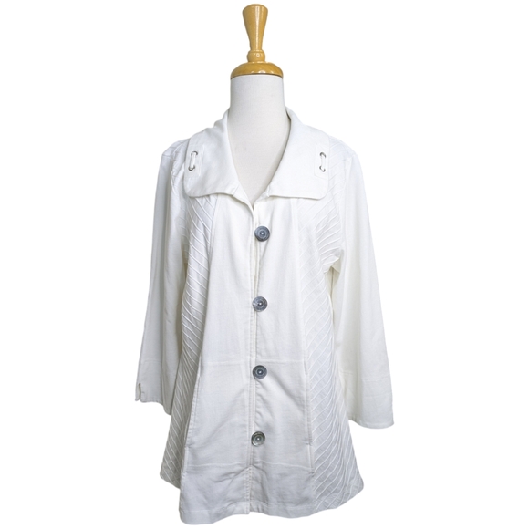 neon buddha | Jackets & Coats | Neon Buddha Button Jacket White Xl ...